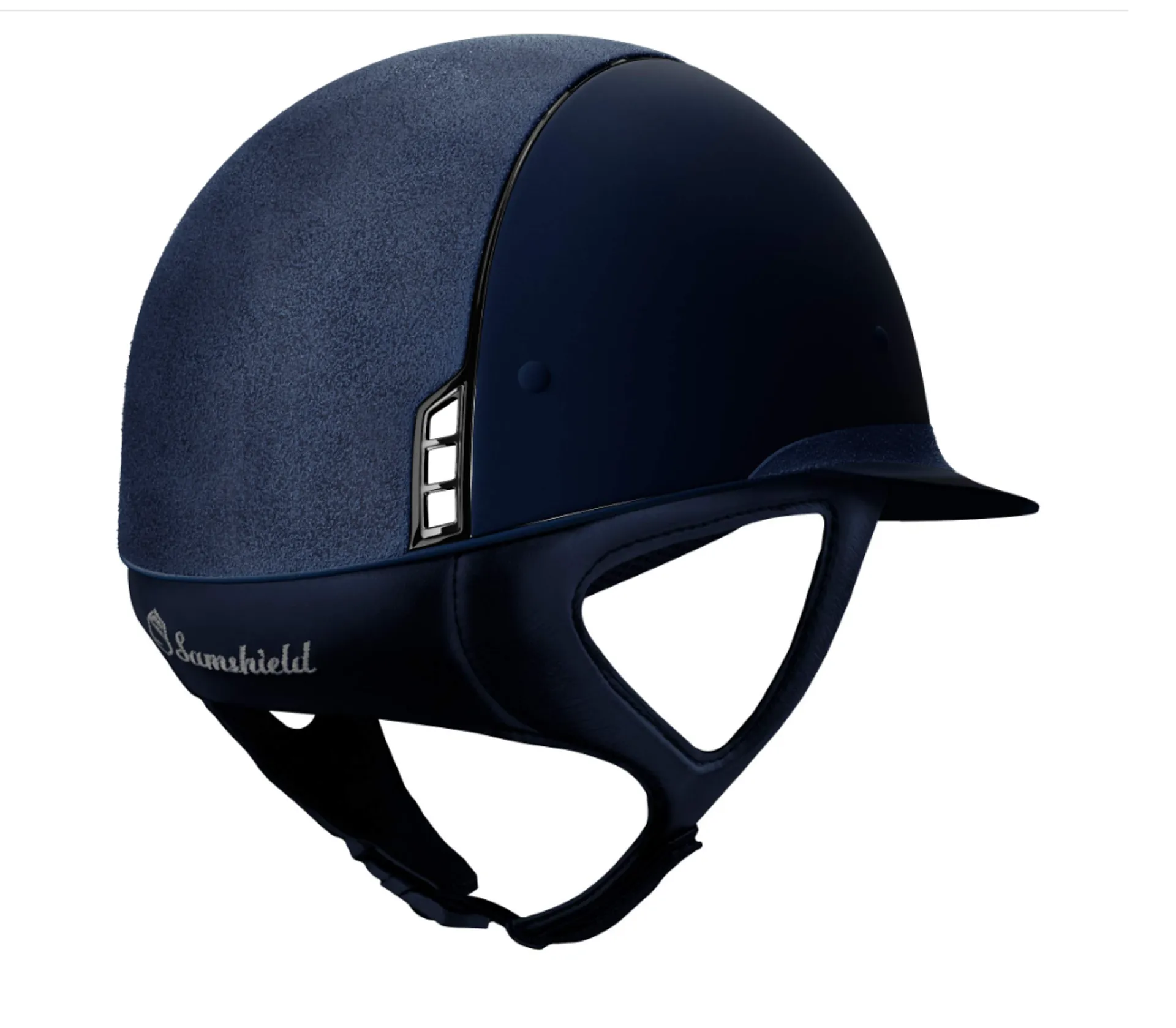 Miss Shield Shadowmatt Blue Alcantara Top and Frontal Band Black Chrome ...